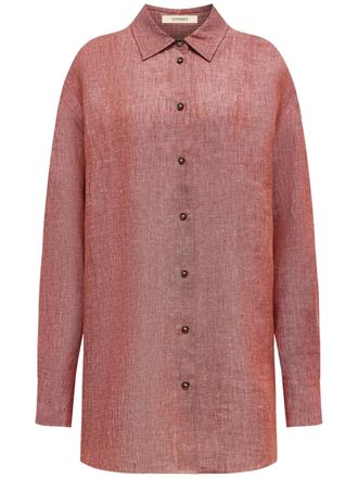 12 Storeez sweat en lin à boutonnière - Rouge