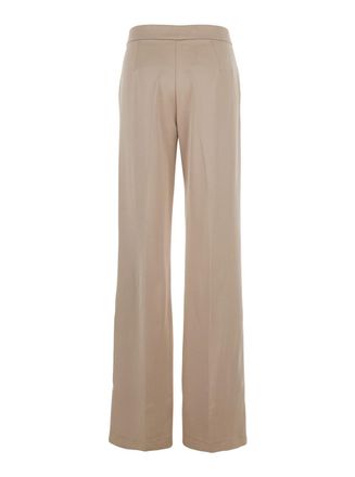 Andamane Womens Beige Pants With Front Pences Tech Fabric Trousers