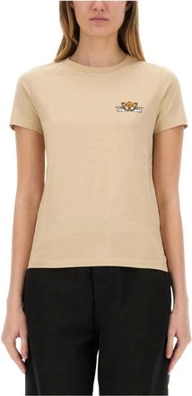 Kenzo Femme, Tops, Beige, Taille: 38 FR Happy Tiger T-Shirt