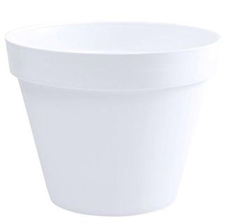 Eda Pot de Fleur Rond Toscane Ø 48 cm - Volume 43 L - Ø 47,5 x H.39 cm - Blanc
