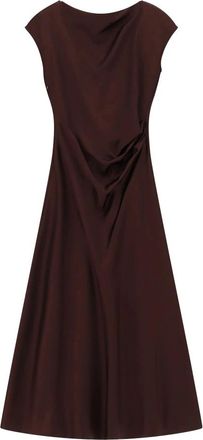 Imperial Satin Draped Dress - - Dresses - Damen - Braun - L