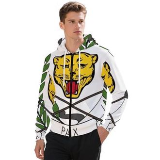 Generic Sweat À Capuche avec Fermeture Éclair Intégrale Et Homme Sport Veste Zippée Légère Hiver Cardigan Imprimé Zaïre Emblème National Grandes Poches Avant 