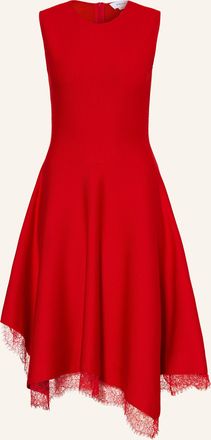 Alexander McQueen Mcqueen Strickkleid Mit Spitze rot