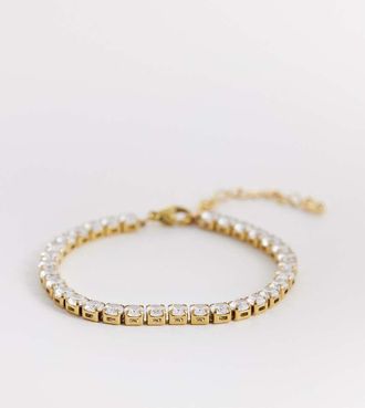 Abbott Lyon Bracelet tennis en acier inoxydable plaqu&eacute; 18 carats - Dor&eacute;