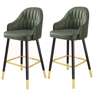 Generic Barhocker in Tresenh&ouml;he, Barhocker im Mid-Century-Stil mit R&uuml;ckenlehne und Bezug aus PU-Leder, Barhocker f&uuml;r das Wohnzimmer
