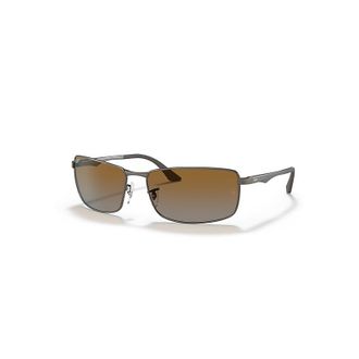 Ray-Ban Rb3498 Sonnenbrillen Gunmetal Fassung Braun Glas Polarisiert 61-17