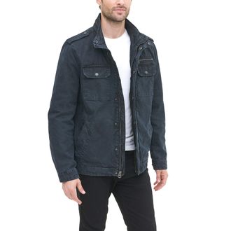 Levi's Herren Militärjacke aus gewaschener Baumwolle mit Zwei Taschen Leichte Baumwolljacke, Navy, Medium