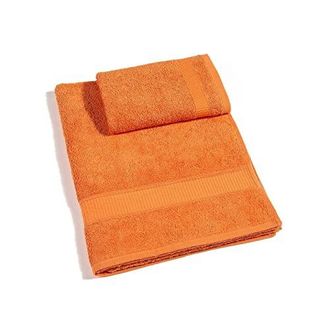 Caleffi Ozean Handtuch mit G&auml;ste, Baumwolle, Orange, Standard, 55683