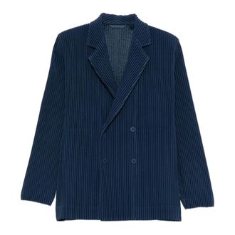 Issey Miyake Homme, Vestes, Bleu, Taille: L Homme Pliss&egrave; Jacket