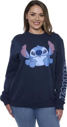 Disney Damen-Sweatshirt mit Rundhalsausschnitt, Winnie Puuh, I-Aah-Stich, Marineblau, XXL