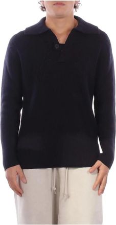 Alpha Studio Homme, Pulls, Bleu, Taille: XL Polo Chiusura bottone