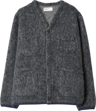 Universal Works Losso Mohair Mix Cardigan - Homme - Pulls - Gris - Taille: XL