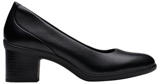 Clarks Unisex Shaya Poppy Shoes, Black Leather, 40 EU