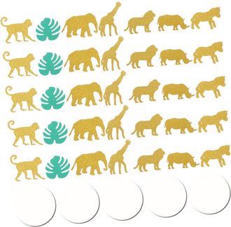 NUOBESTY 100 St&uuml;ck Hawaii Monstera Ebene Konfetti Papierstreuer mit Scheibe Buntes Party Dekor f&uuml;r Geburtstag Junggesellenabschied und Festlichkeiten