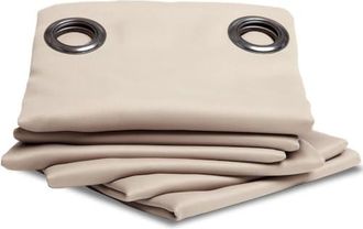MOONDREAM FireControl Rideau Non-Feu 2en1 | Ignifug&eacute; | Occultant | Fabrication UE | Oeillets | Beige MC634 | 140L x 260H cm