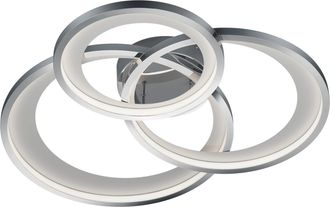 Trio Leuchten LED Deckenleuchte Granada 673810306, Metall Chrom/Weiß, inkl. 36 Watt LED, Switch Dimmer