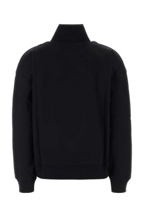 Maison Kitsun&eacute; Womens Black Cotton Sweatshirt Exterior: Organic Felpe Sweater