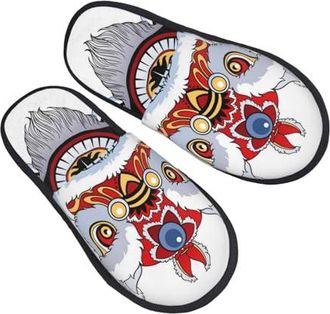 Generic Pantoufle Maison T&ecirc;te De Lion De Danse Asiatique Hiver Chaussures Chaudes Confortable Chaudes Pantoufles Doux Hiver Pantoufles Pour H&ocirc;tels Salon Chamb