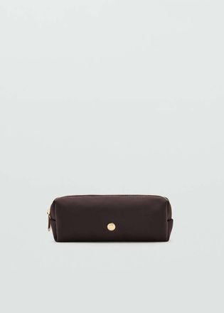 Mango Trousse nylon fermeture &Eacute;clair chocolat - Femme - Taille unique - MANGO