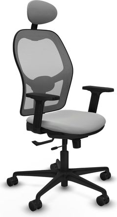 Piqueras y Crespo Schreibtischstuhl mit 2D-Armen, h&ouml;henverstellbarer Lendenwirbelst&uuml;tze und festem Kopfteil, ausgestattet mit Syncro/Traslack und injiziertem Schaumstof