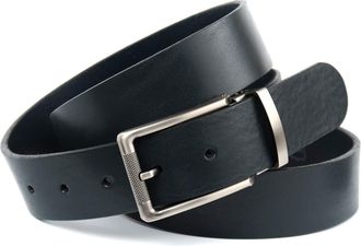 Anthoni Crown Herren Ledergürtel Gürtel, Schwarz, 105