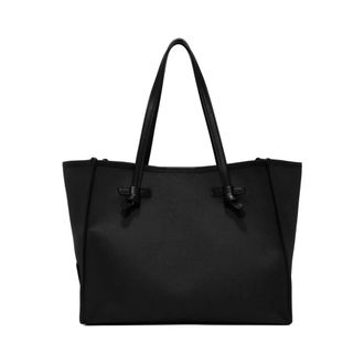 Gianni Chiarini Canvas-Handtasche mit Ledergriffen - - Bags - Damen - Schwarzk - ONE SIZE
