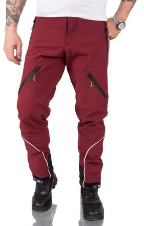 Rock Creek Herren Softshell Hose Cargohose Outdoorhose Wanderhose Herrenhose Wasserdicht Skihose Arbeitshose Winterhose Trekkinghose H-233 Weinrot 2XL