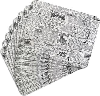 MG Design Set aus 8 Kork-Platzsets - Old Paper - 30 x 40 cm - hitzebest&auml;ndig & abwischbar, mit Korkr&uuml;ckseite