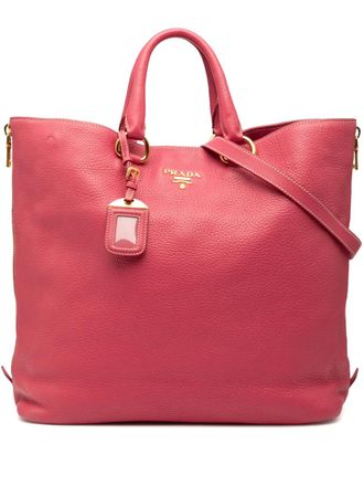 Prada 2013-2025 Vitello Daino Side Zip Convertible Tote satchel - Rose