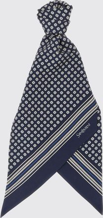Saint Laurent Foulard Lavalli&egrave;re en soie &agrave; imprim&eacute; g&eacute;om&eacute;trique ray&eacute;