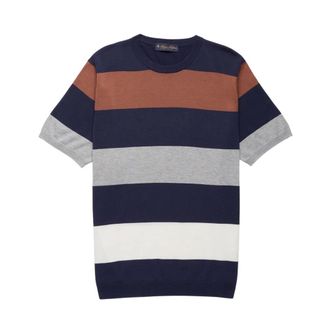 Brooks Brothers Baumwoll- und Seidenpullover - - Knitwear - Herren - Blau - M