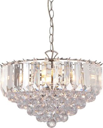 Endon Lighting Fargo - Luminaire suspendu &agrave; 3 ampoules au chrome, acrylique transparent, E14 - Endon
