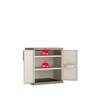 Keter Armadio Basso Excellence Xl In Resina Robusto Bianco Tortora 89x54x93 Keter