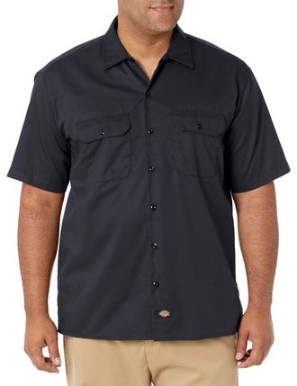 Dickies Herren Regular Fit Freizeit Hemd Shrt/S Work Shirt, Kurzarm, Schwarz (Black BK), Gr. XX-Large (Herstellergr&ouml;&szlig;e: XXL)