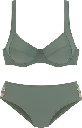 Vivance Damen B&uuml;gel-Bikini verstellbare Tr&auml;ger, Seitenstege mit Verschluss, etwas h&ouml;her geschnittene Hose, trageangenehme Qualit&auml;t f&uuml;r besten Komfort