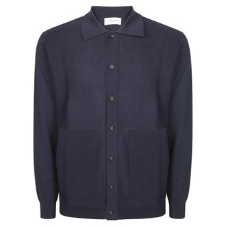 Paolo Pecora Giubbotto in Maglia Double - - Knitwear - Herren - Blau - S