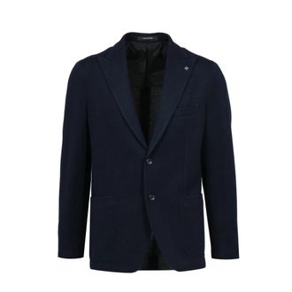 Tagliatore Gestrickter- einreihiger Blazer - - Jackets - Herren - Blau - 2XL