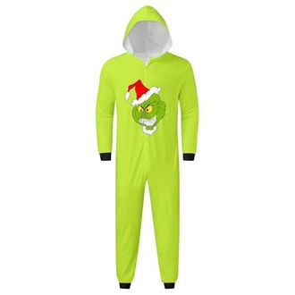 Generic Le Grinch Pyjama Noel Famille De Grinch Chaud Et Doux The Homme Pull Adulte Noël Couple Ensembles Vetement Coton Garcon Costume Femme Assorti Ensemble