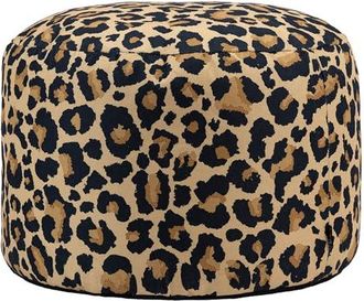 Icon Brand Milano Leopard Hocker, Webstoff, Sitzsack Stuhl, Sitzpuff Hocker mit F&uuml;llung, Fu&szlig;hocker f&uuml;r das Wohnzimmer, Deko Wohnzimmer, Garten