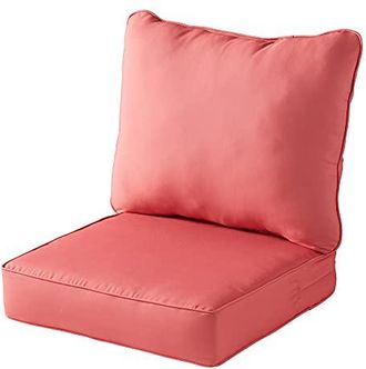 Greendale Home Fashions 2-Piece Outdoor Deep Seat Cushion Set, Coral