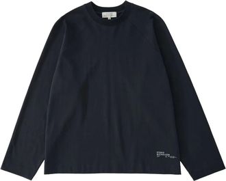STUDIO NICHOLSON t-shirt &agrave; patch logo - Bleu