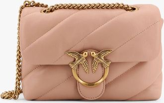 Pinko Matelassé leather shoulder bag with iconic love birds buckle - PINKO - gender_Woman