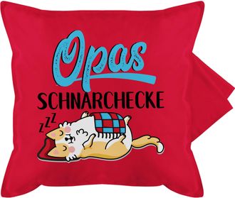 Shirtracer Kissenbezug - Opa Großvater - Opas Schnarchecke - schwarz/blau - 50 x 50 cm - Rot - Geburtstagsgeschenk für Kissen Opa, Grandpa schnarchplatz kissenhü