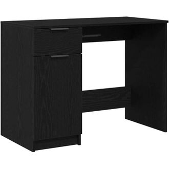 vidaXL Vidaxl - Bureau en ch&ecirc;ne noir - 100x50x75 cm - Fabriqu&eacute; en bois ding&eacute;nierie