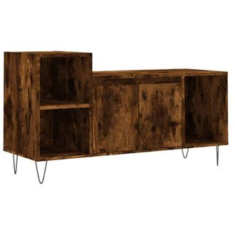 vidaXL Vidaxl - Meuble tv Ch&ecirc;ne fum&eacute; 100x35x55 cm Bois ding&eacute;nierie