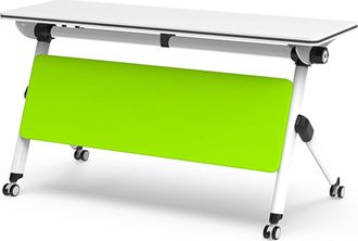 Generic Tragbarer Klapptisch, klappbarer Konferenztisch mit Rollen, mobiler Besprechungstisch f&uuml;r B&uuml;ros, wei&szlig;er Konferenzraumtisch, leicht zu verstauen, klapp