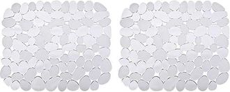 WENKO Spülbeckeneinlage Stone Transparent, schützt das Spülbecken, zuschneidbar, Kunststoff, 31 x 26 cm, transparent (Packung mit 2)