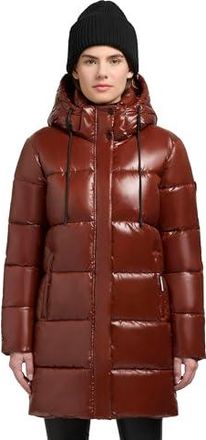 Khujo Manteau dhiver chaud matelassé pour femme avec capuche Jadet2-YM XS-XXL, marron noix de coco, M