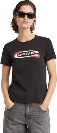 G-Star Damen Old Skool Logo Top Schwarz (dk Black D25031-C812-6484) XXS