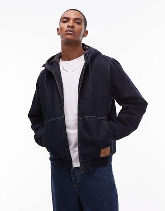 Element Dulcey - Veste en jean à capuche - Bleu foncé